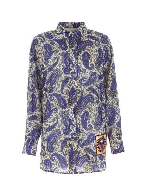 Devi Paisley Pattern Silk Shirt | Jente